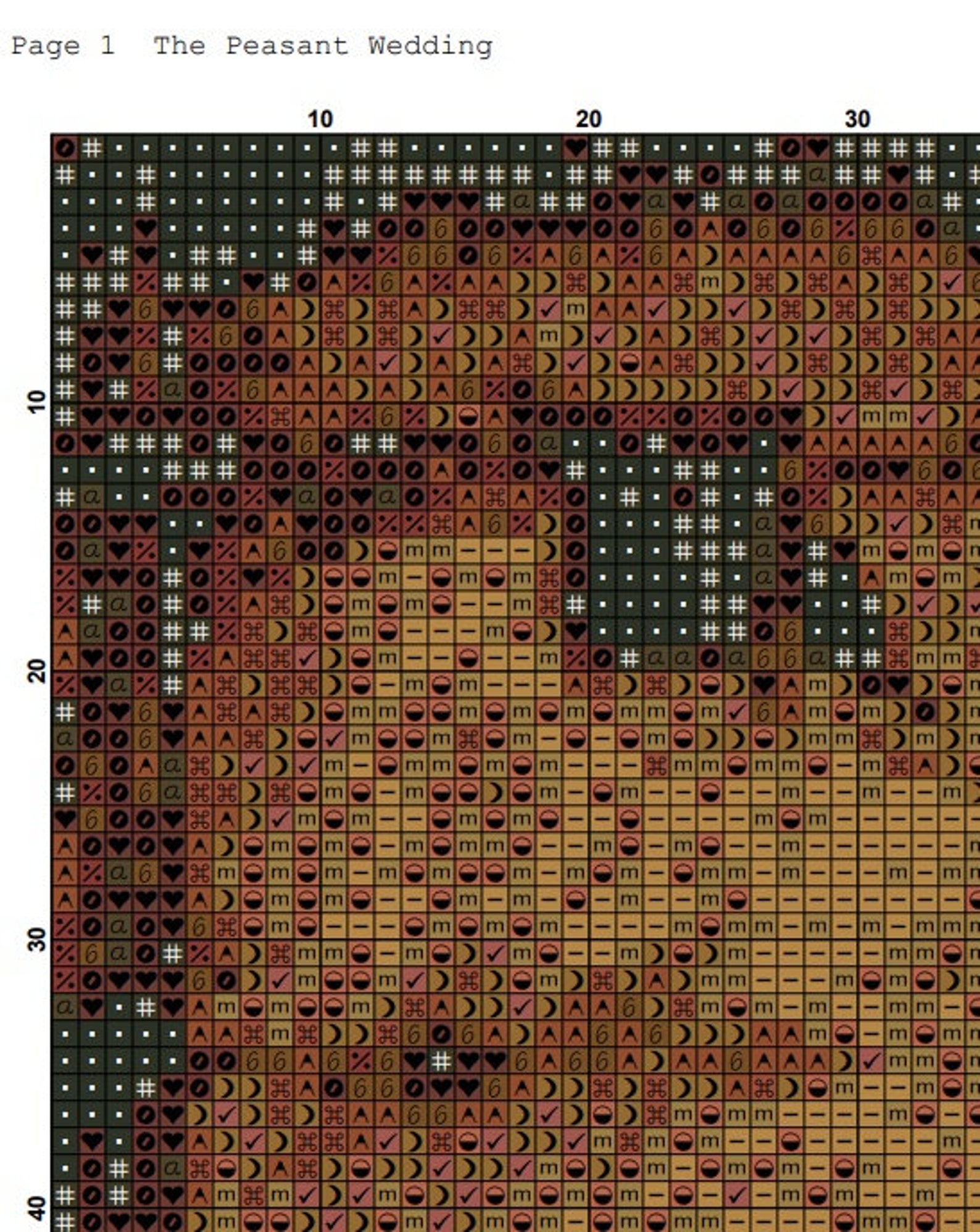 The Peasant Wedding Cross Stitch Pattern,x Stitch Chart,pdf,full ...