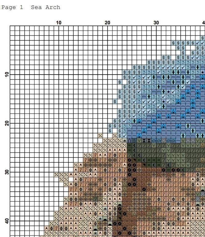 Cross Stitch Pattern,sea Arch,ocean Wave,pdf,instant Download,sea X ...