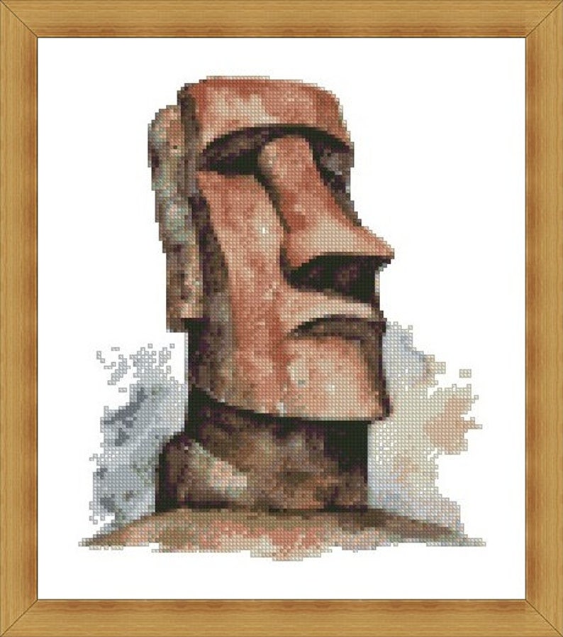 Cross Stitch Pattern,statue of the Nui Head,pdf Format,instant Download ...