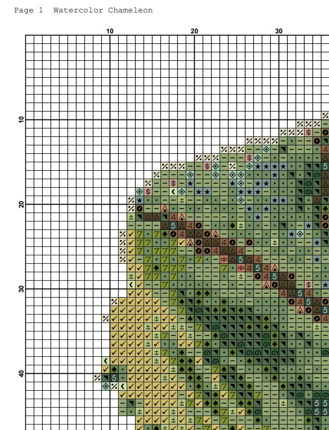 Chameleon Cross Stitch Pattern , Pdf , Instant Download , Animal X ...
