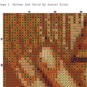Gustav Klimt Cross Stitch Pattern , Mother and Child ,pdf , Instant ...