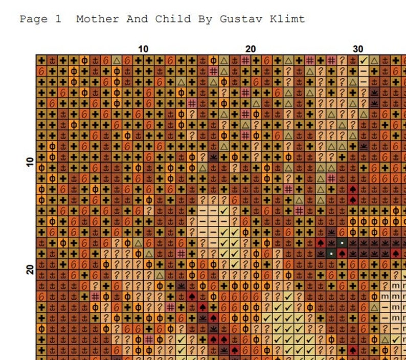 Gustav Klimt Cross Stitch Pattern , Mother and Child ,pdf , Instant ...