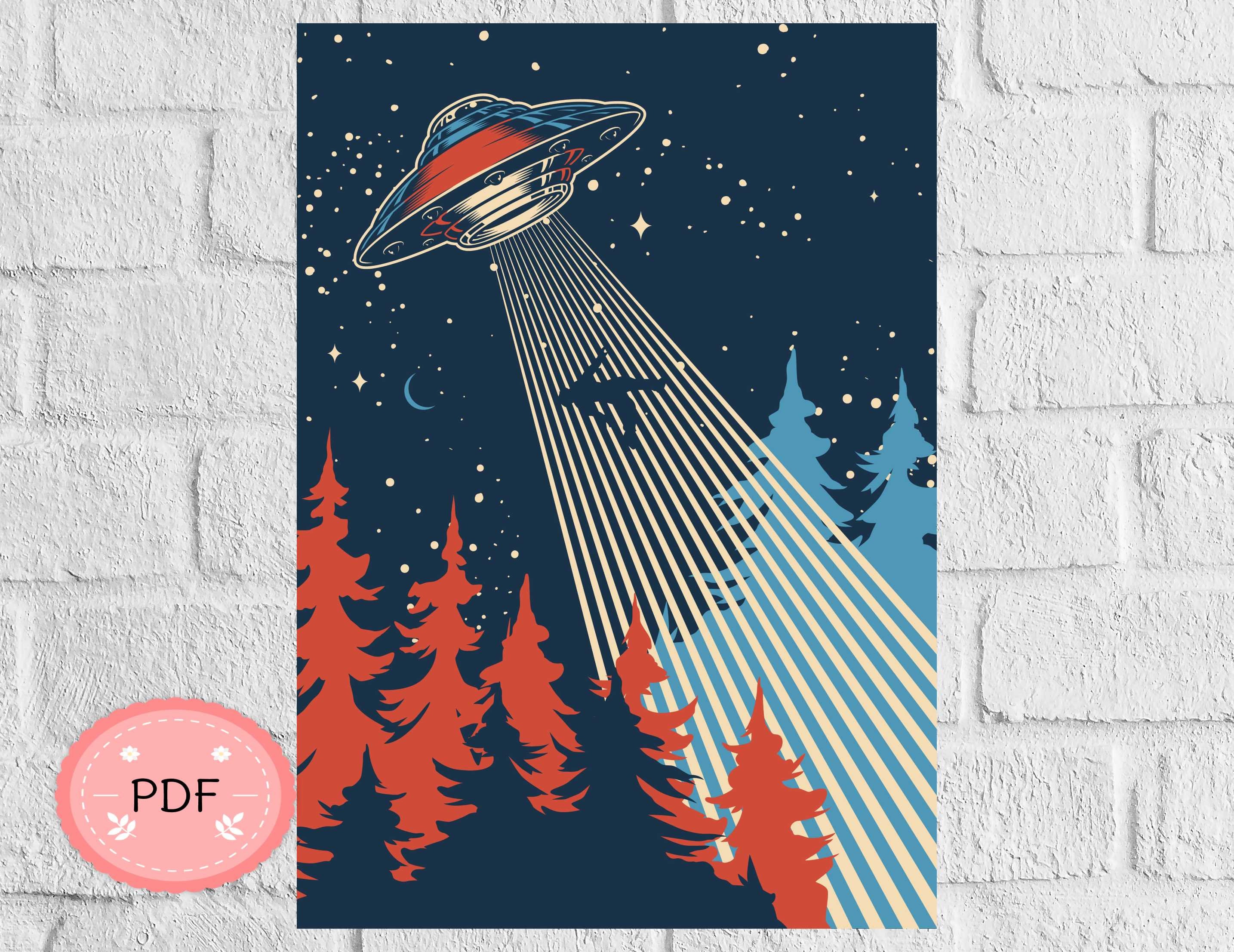 Alien Cross Stitch Pattern Let's Go Pdf Instant - Etsy