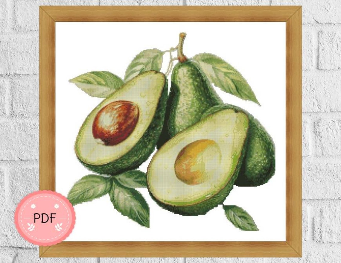 Cross Stitch Pattern , Watercolor Avocados,pdf , Instant Download , X ...