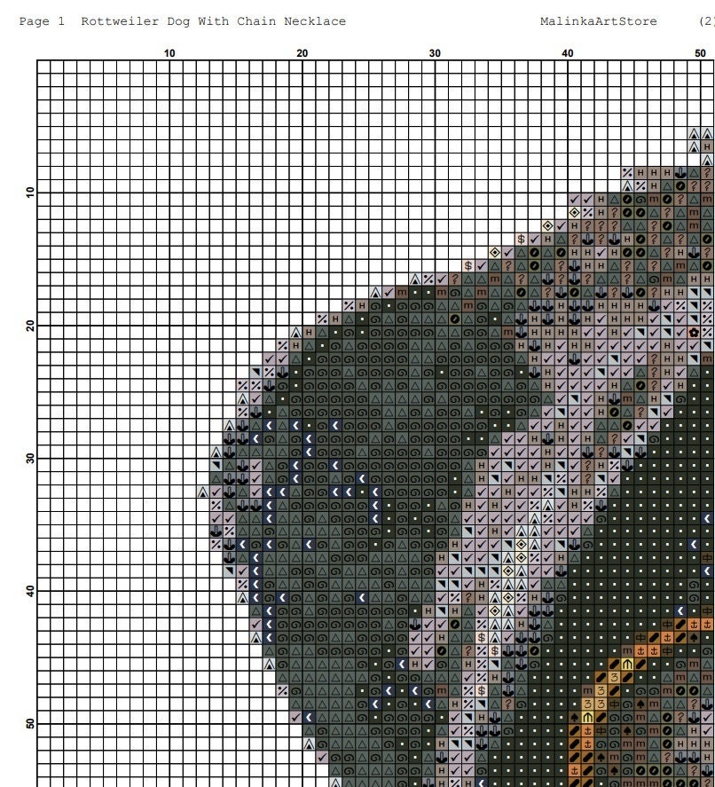 Rottweiler Dog Cross Stitch Pattern Rottweiler Dog With Chain - Etsy