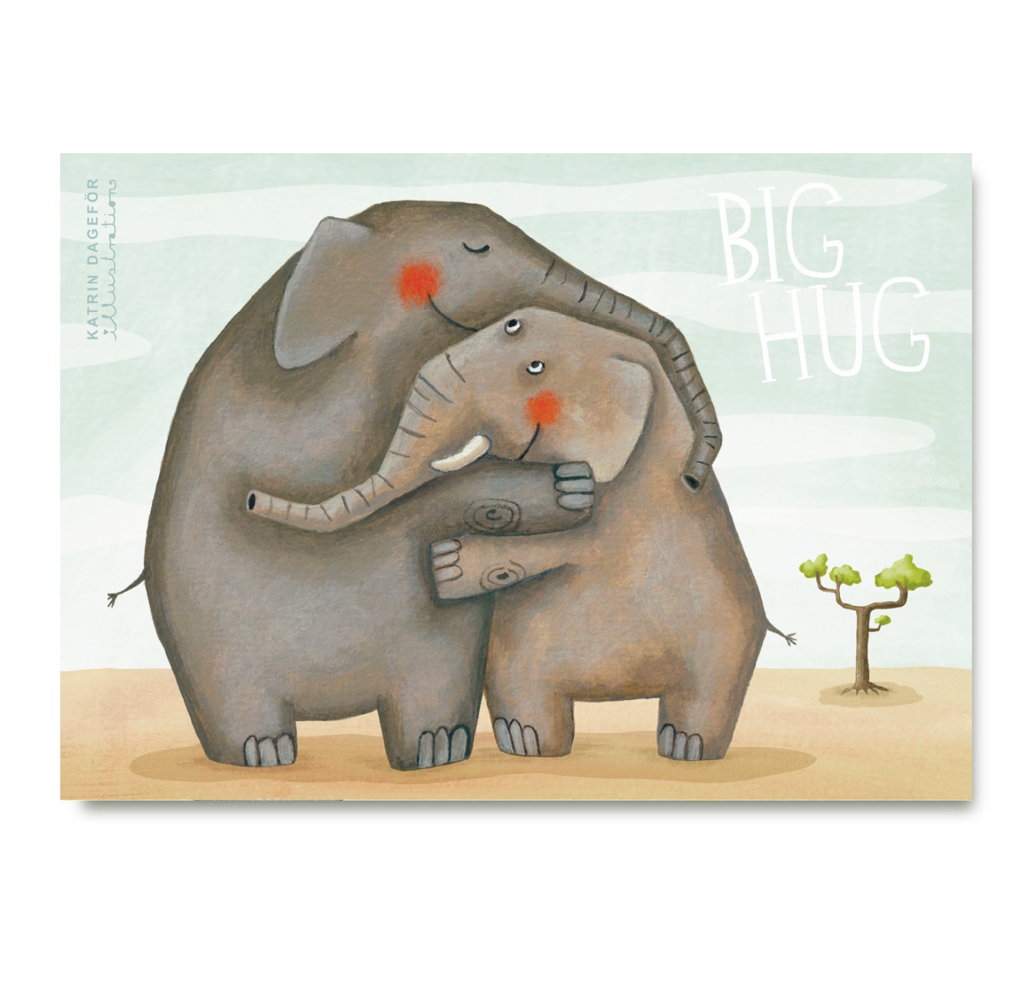 Postcards: big Hug 3 Pieces - Etsy