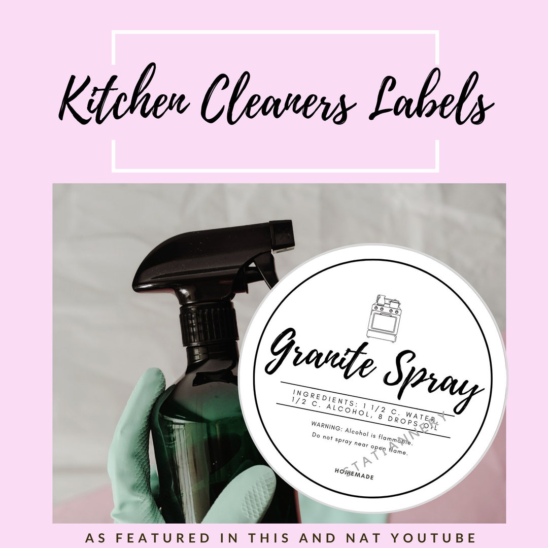 Kitchen Cleaners Labels, House Cleaning Labels, All Purpose Cleaner ...