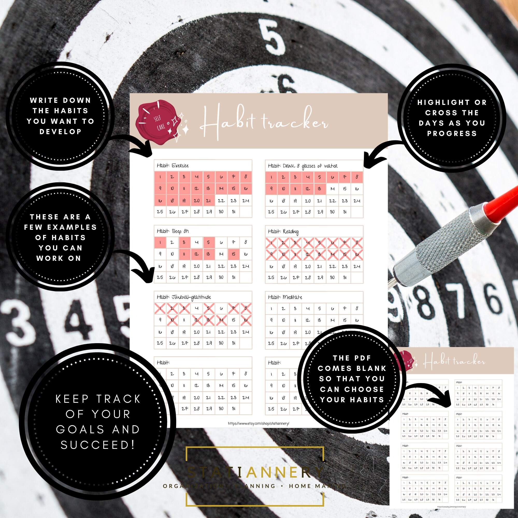 Self care planner for men Workout tracker Fitness planner | Etsy