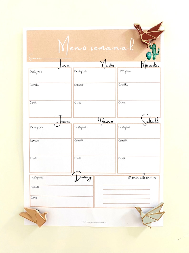 Planificador De Comidas, Menú Semanal, Menú Diario, Planificador De ...