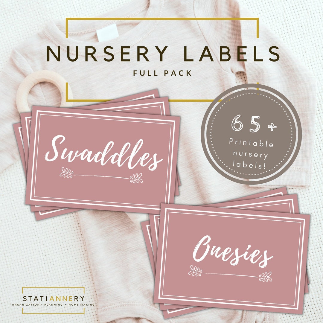Set of +65 Pink Printable Labels for Baby Girl or Toddler, Baby Labels ...
