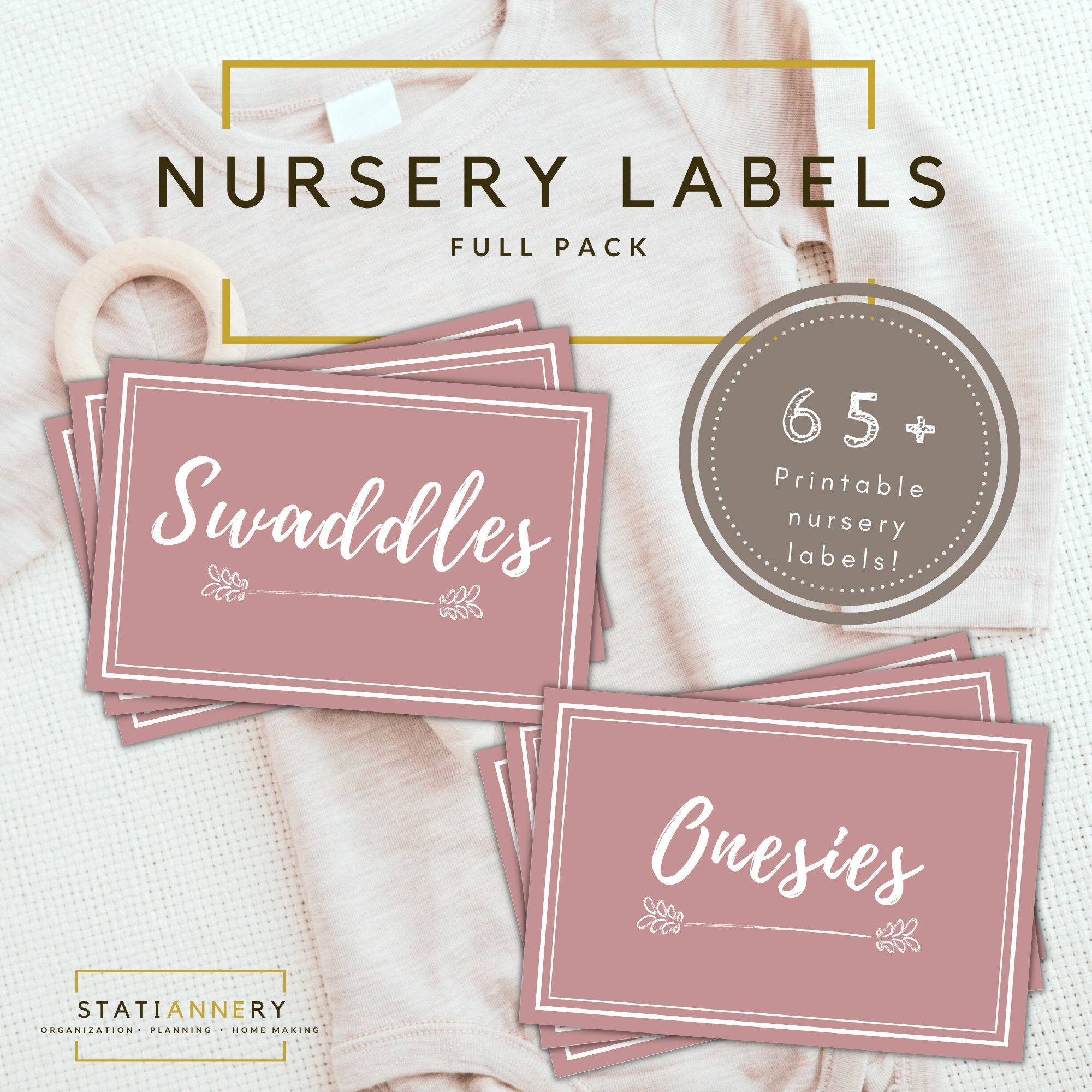 Set of +65 Pink Printable Labels for Baby Girl or Toddler, Baby Labels ...