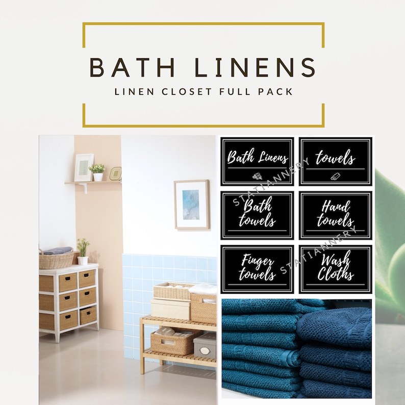 Linen Closet Labels, Linen Closet Organization, Gift for Mom, Bed ...