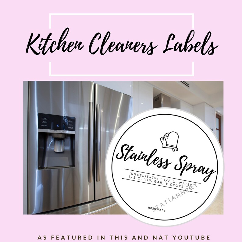 Kitchen Cleaners Labels, House Cleaning Labels, All Purpose Cleaner ...