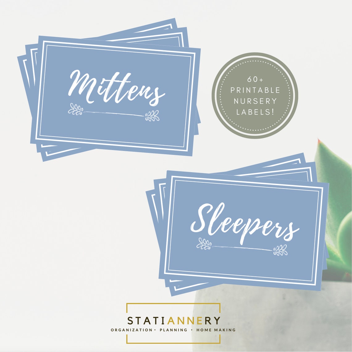 Set of +65 Blue Printable Labels for Baby Boy or Toddler, Drawer Labels ...