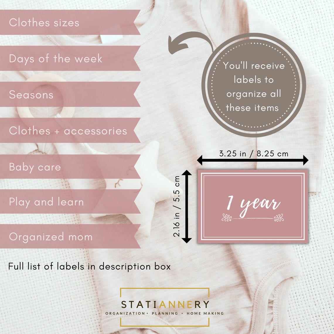 Set of 65 Pink Printable Labels for Baby Girl or Toddler, Baby Labels ...