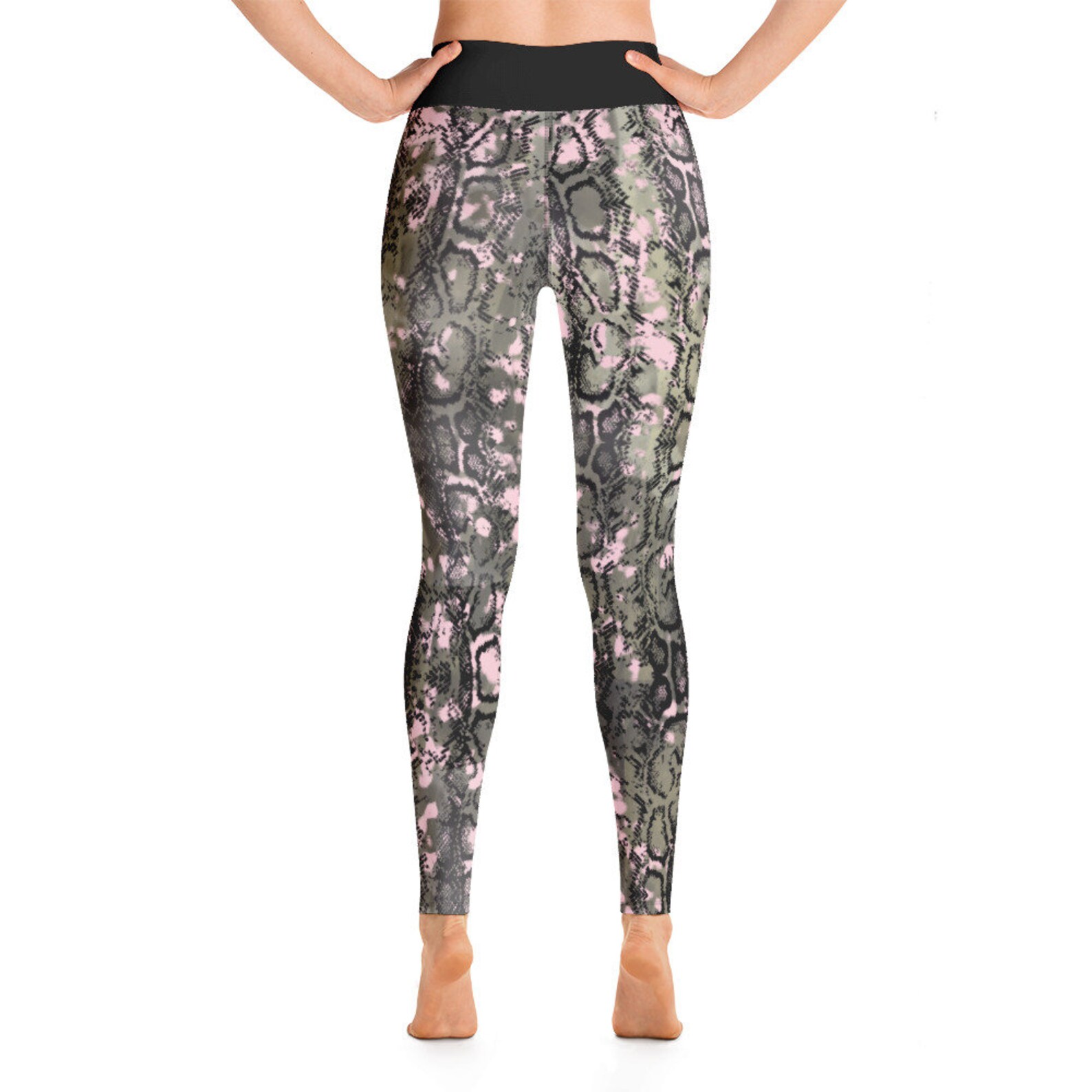 LEGGINGS With Reptile Pattern - Reptile Yoga Leggings - Running Tights ...