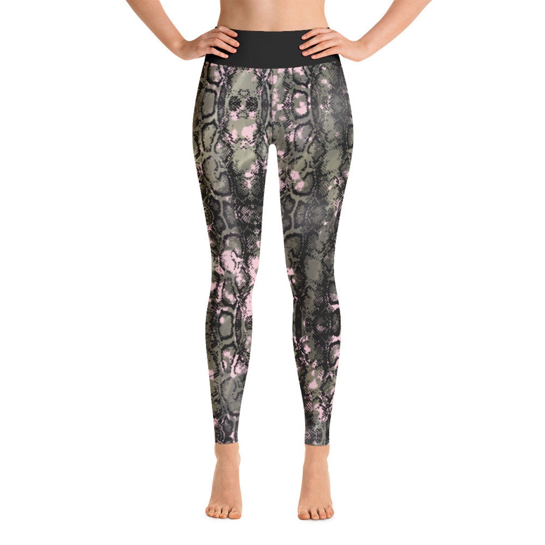 LEGGINGS With Reptile Pattern - Reptile Yoga Leggings - Running Tights ...