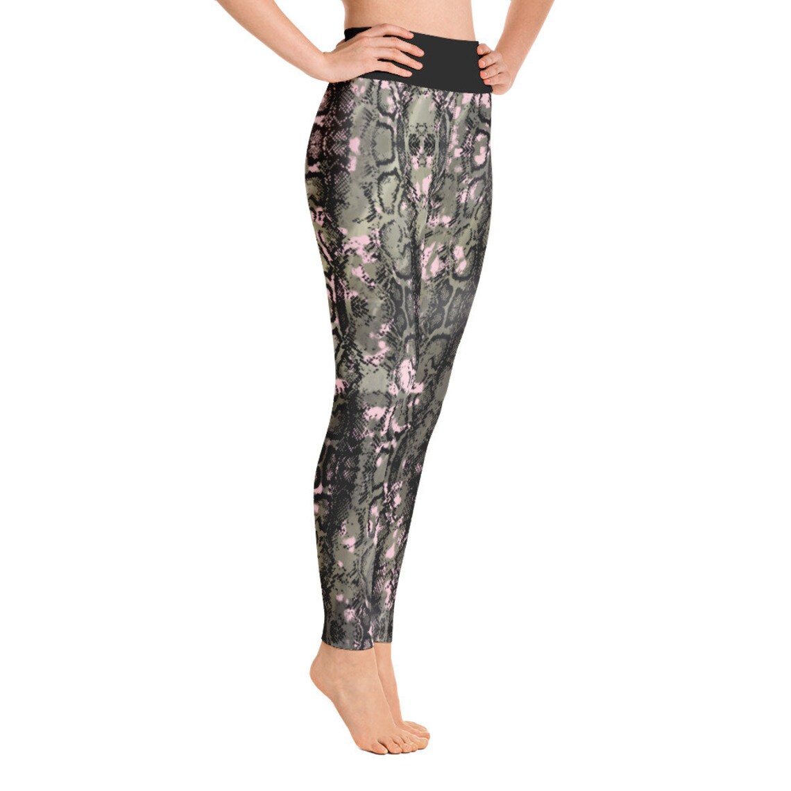LEGGINGS With Reptile Pattern Reptile Yoga Leggings Running Tights Yoga ...