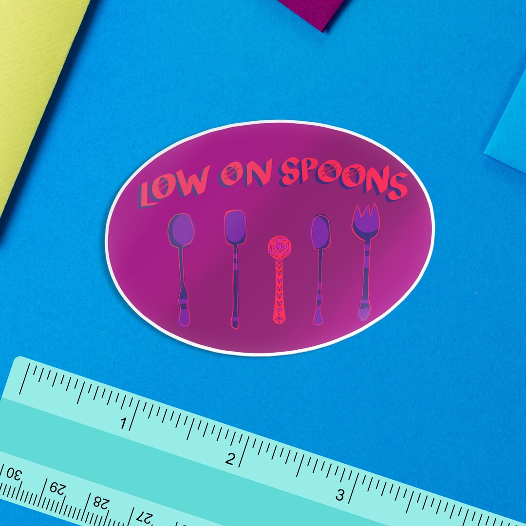 Low on Spoons Bold Chronic Illness Sticker - Etsy