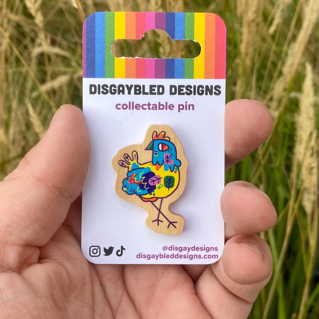 Gay Chicken / Subtle LGBTQ Pride Poultry Pin - Etsy