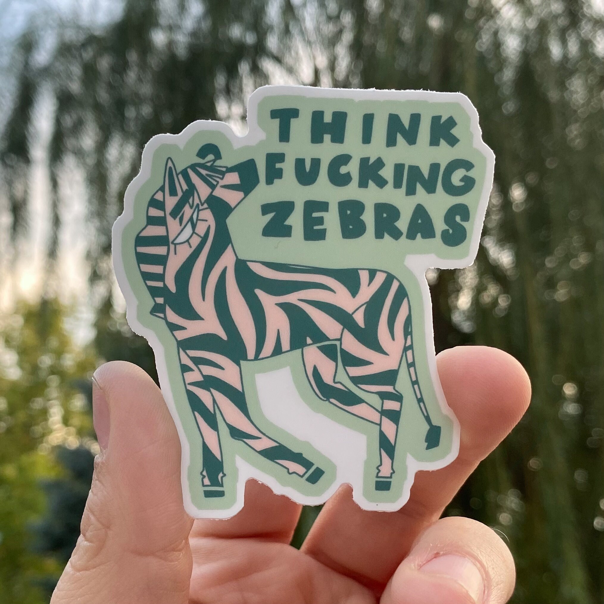 Think Zebras Pastel EDS Sticker - Etsy