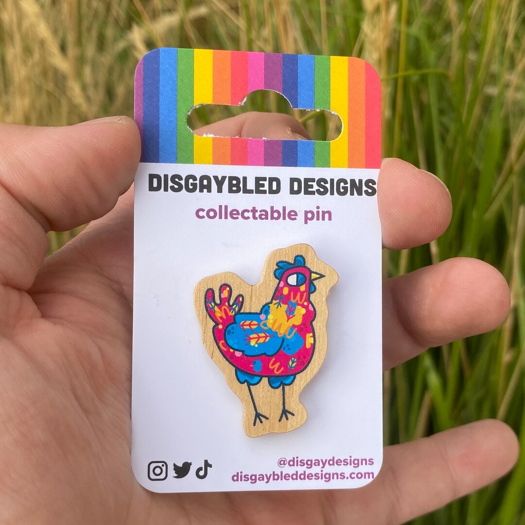 Pansexual Chicken / Subtle LGBTQ Pride Poultry Pin - Etsy
