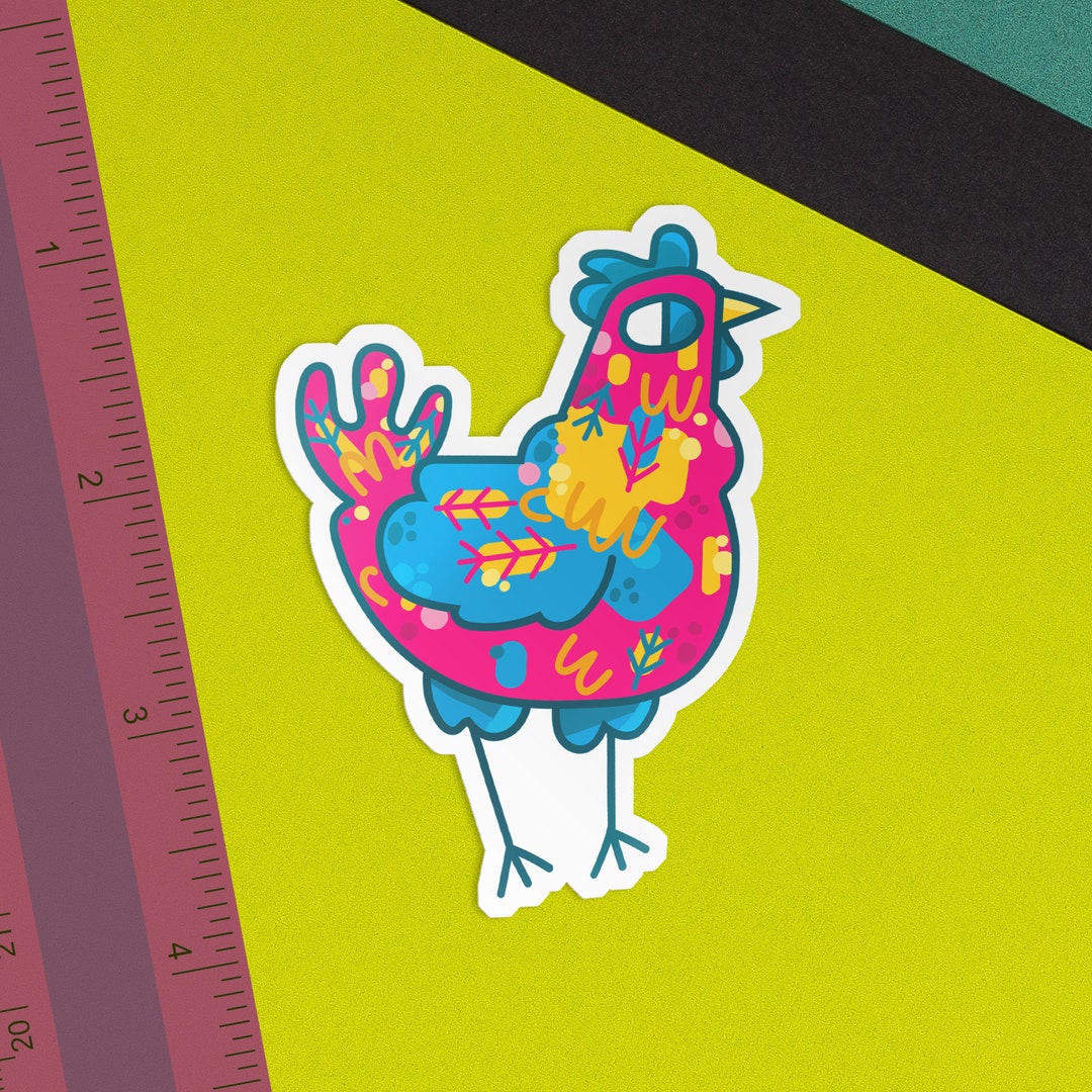 Pansexual Chicken / Subtle LGBTQ Pride Poultry Sticker - Etsy