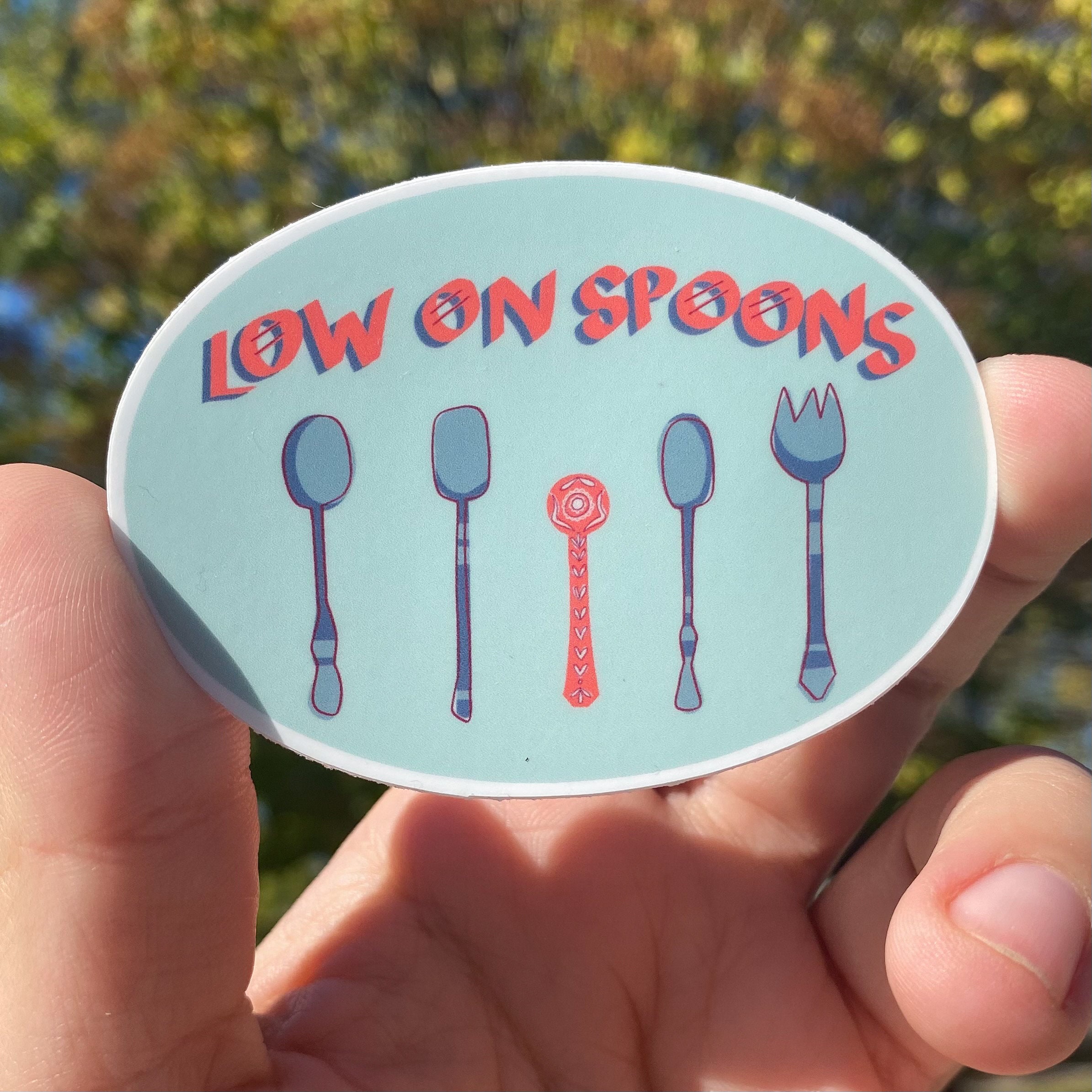 Low on Spoons Pastel Chronic Illness Sticker - Etsy