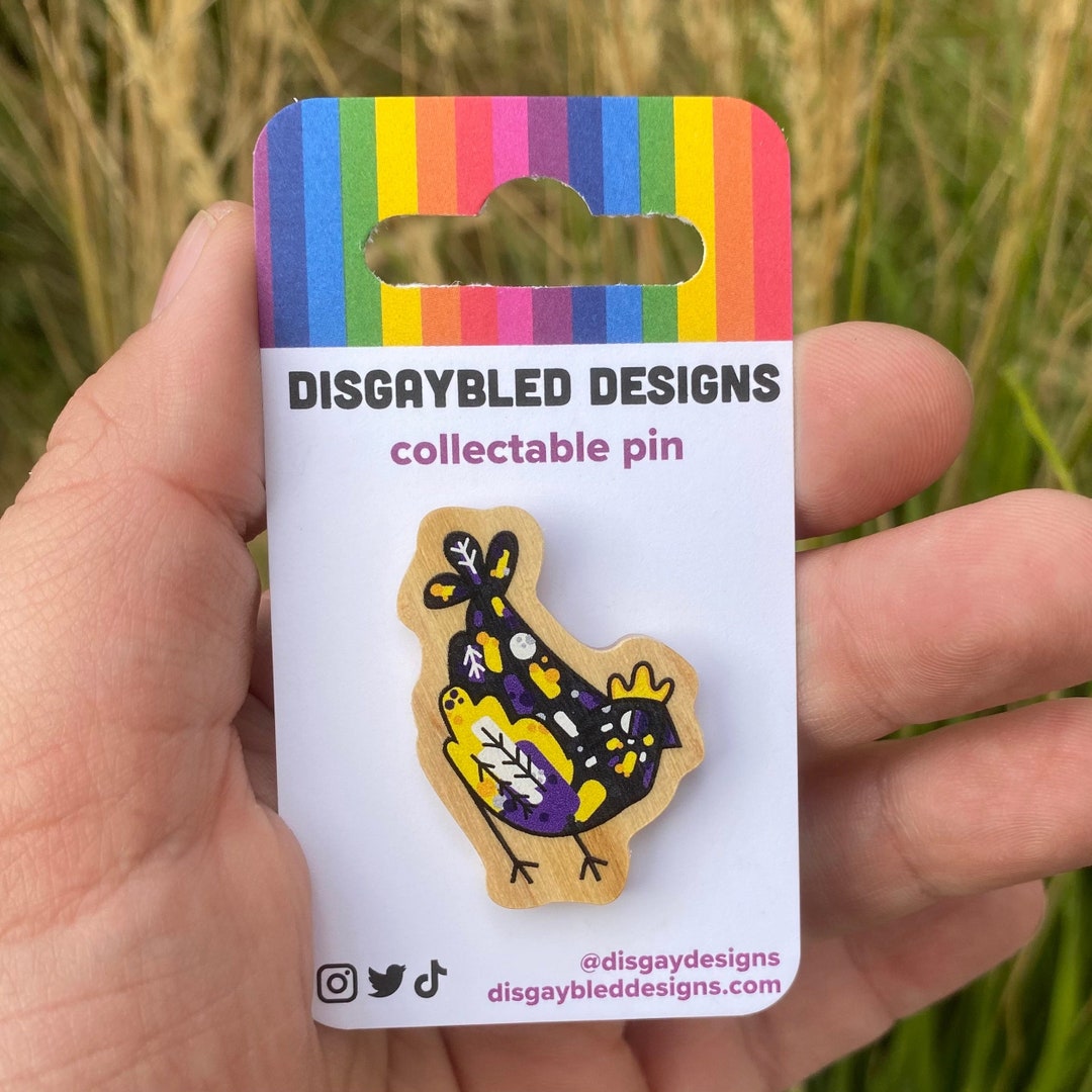 Nonbinary Chicken / Subtle LGBTQ Pride Poultry Pin - Etsy
