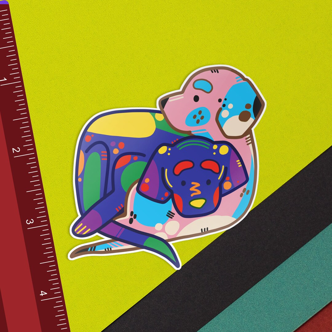Progress Pride Puppy Dog / Subtle LGBTQ Pride Sticker - Etsy