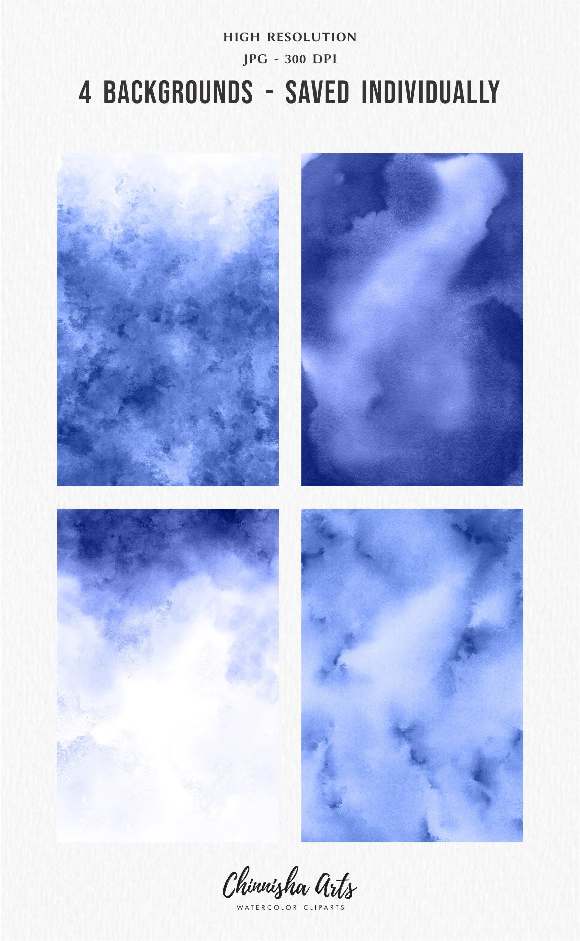 Watercolor Blue Digital Papers Royal Blue Digital - Etsy