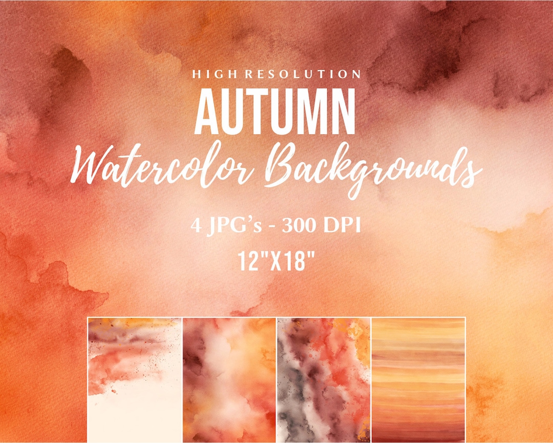 Watercolor Fall Background, Free Commercial Use, Printable Fall Digital ...
