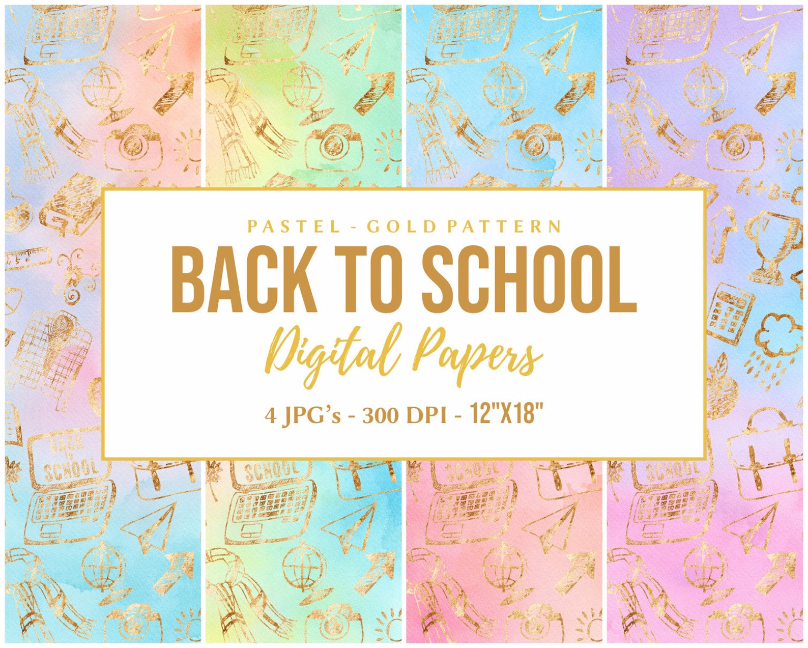 Pastel Back to School Digital Papers Free Commercial Use - Etsy