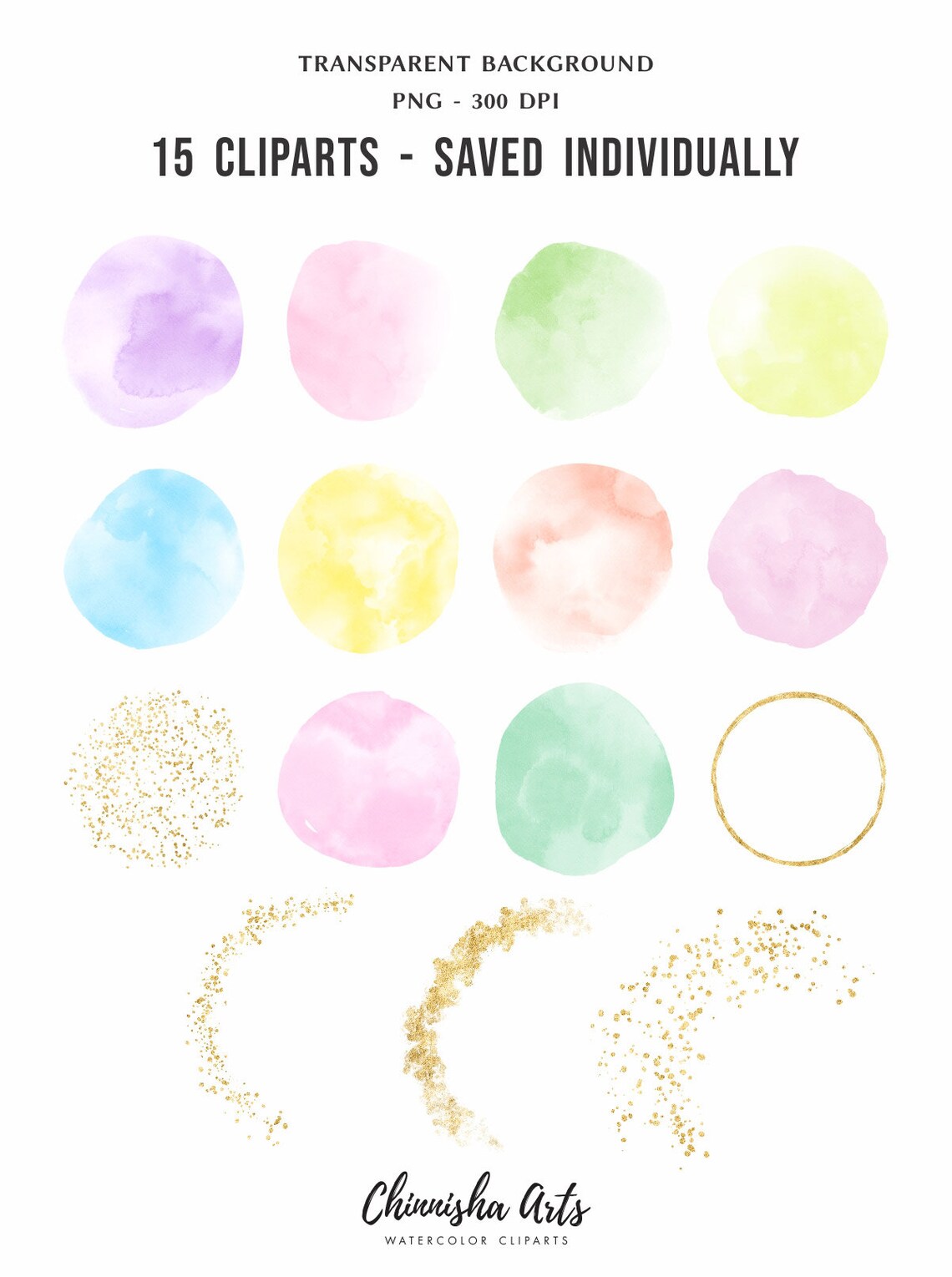 Pastel Watercolor Circle Clipart Watercolor Circles for Logo - Etsy