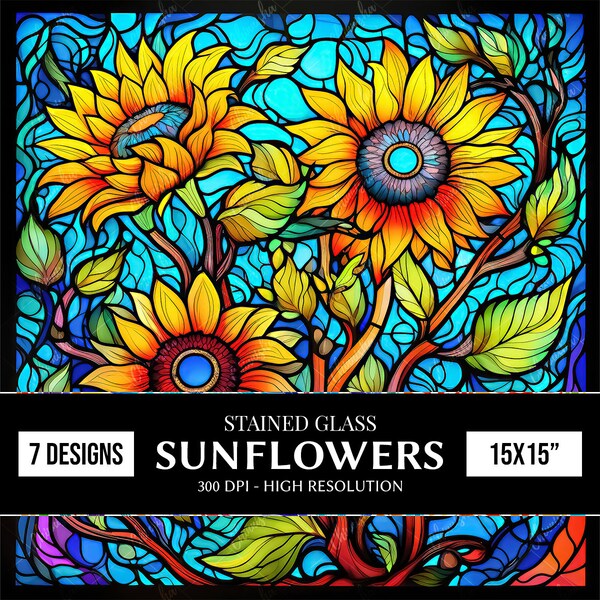 Sunflower Stained Glass Pattern - Etsy