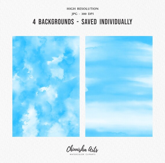 Embellishments Craft Supplies & Tools Blue Watercolour Texture Blue ...