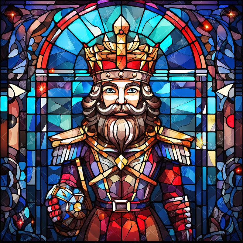 8 Stained Glass Nutcracker Digital Papers Christmas Tumbler - Etsy