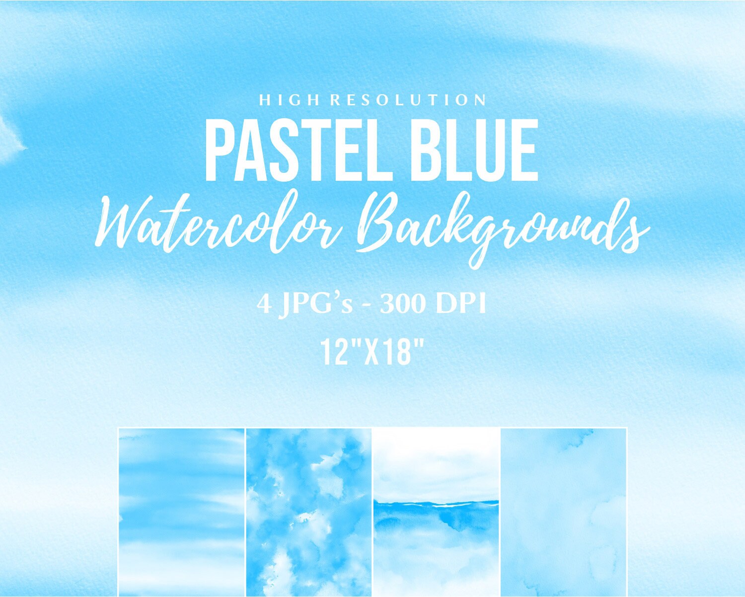 Embellishments Craft Supplies & Tools Blue Watercolour Texture Blue ...