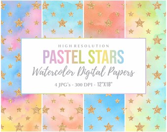 Watercolor Pastel Mermaid Digital Paper Free Commercial Use | Etsy
