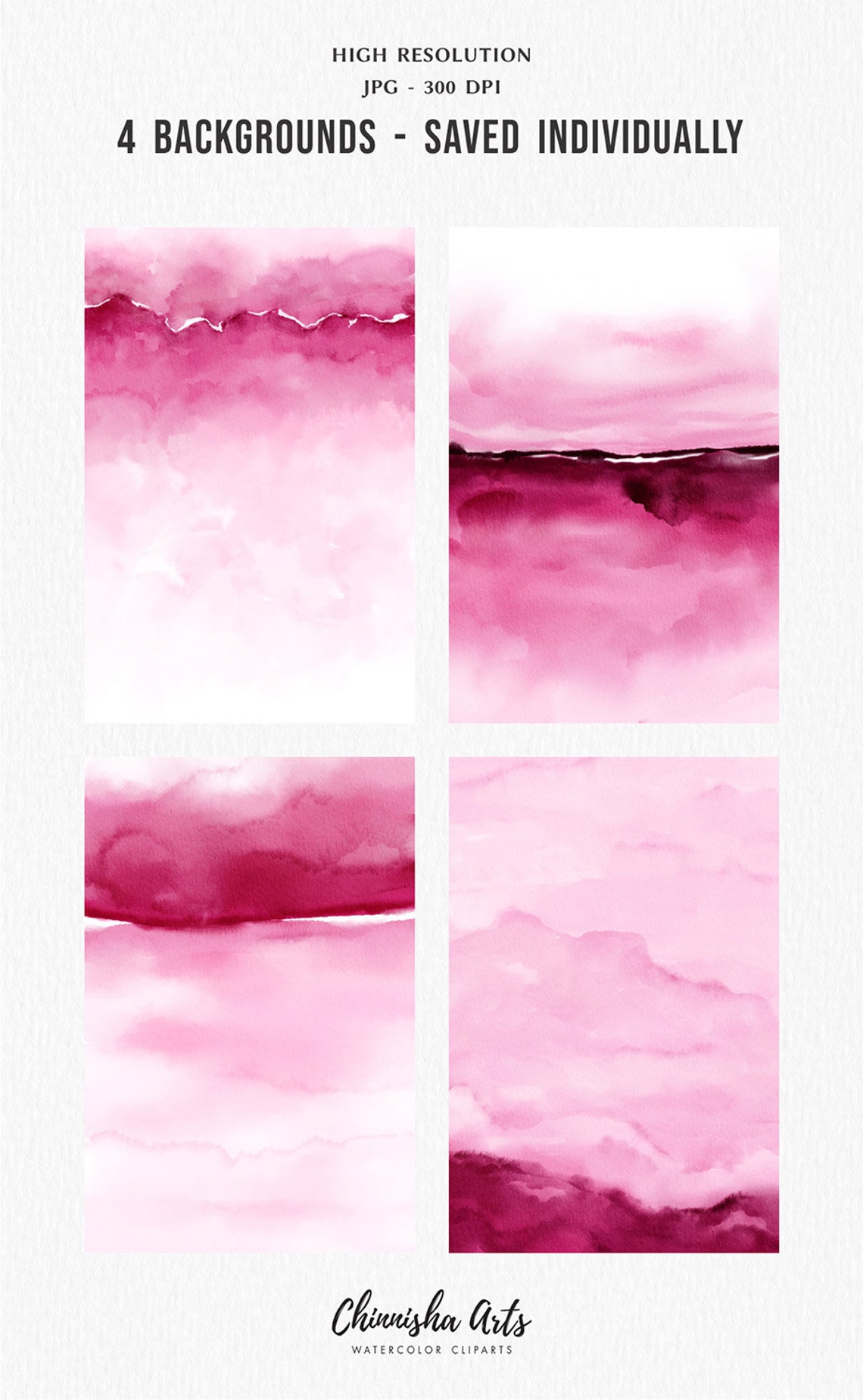 Burgundy & Pink Watercolor Backgrounds Free Commercial Use - Etsy