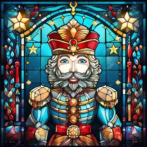 8 Stained Glass Nutcracker Digital Papers, Christmas Tumbler Wrap ...