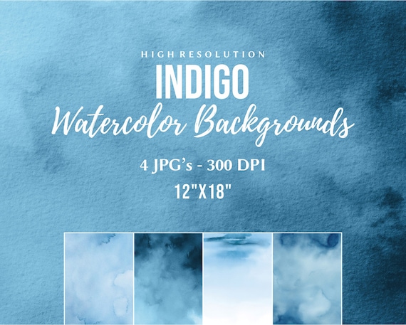 Indigo Watercolor Backgrounds Free Commercial Use Indigo | Etsy