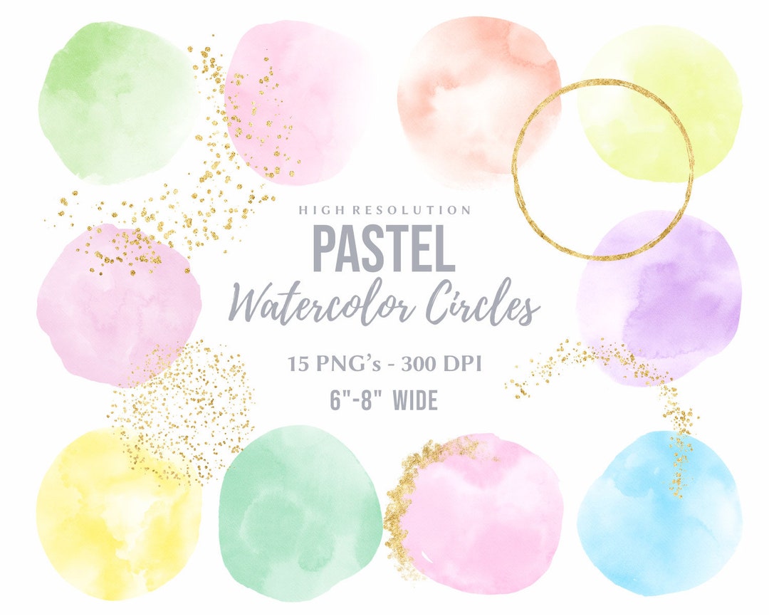 Pastel Watercolor Circle Clipart, Watercolor Circles for Logo ...