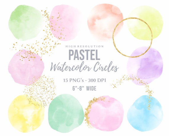 Pastel Watercolor Circle Clipart Watercolor Circles for Logo | Etsy