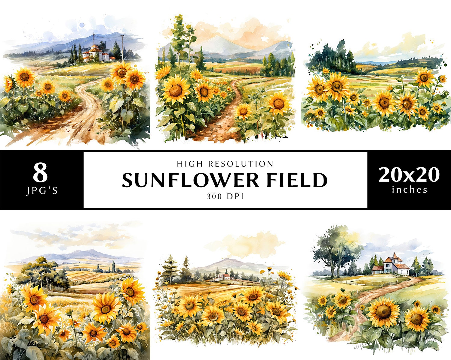 Sunflower Garden Clipart