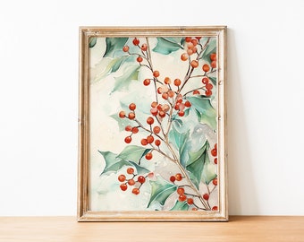 Vintage Christmas Print Winter Art Print Holiday Decor - Etsy