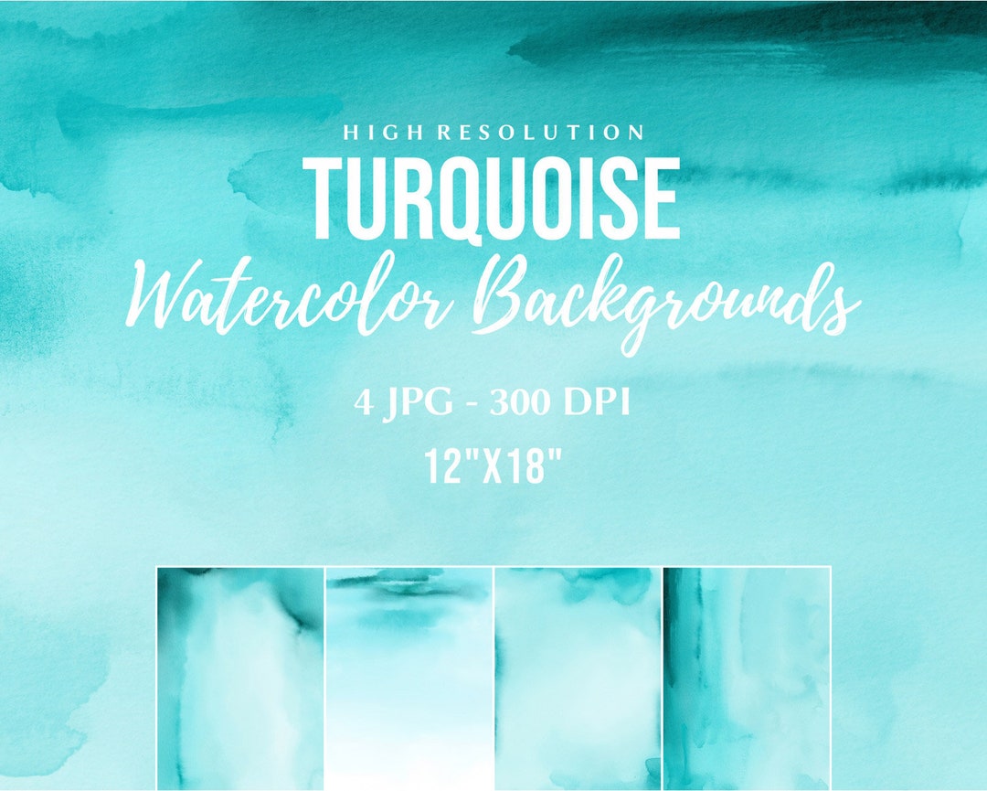 Turquoise Watercolor Digital Papers, Free Commercial Use, Teal ...