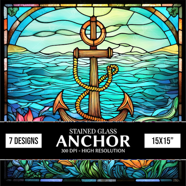 Anchor Stained Glass Pattern - Etsy