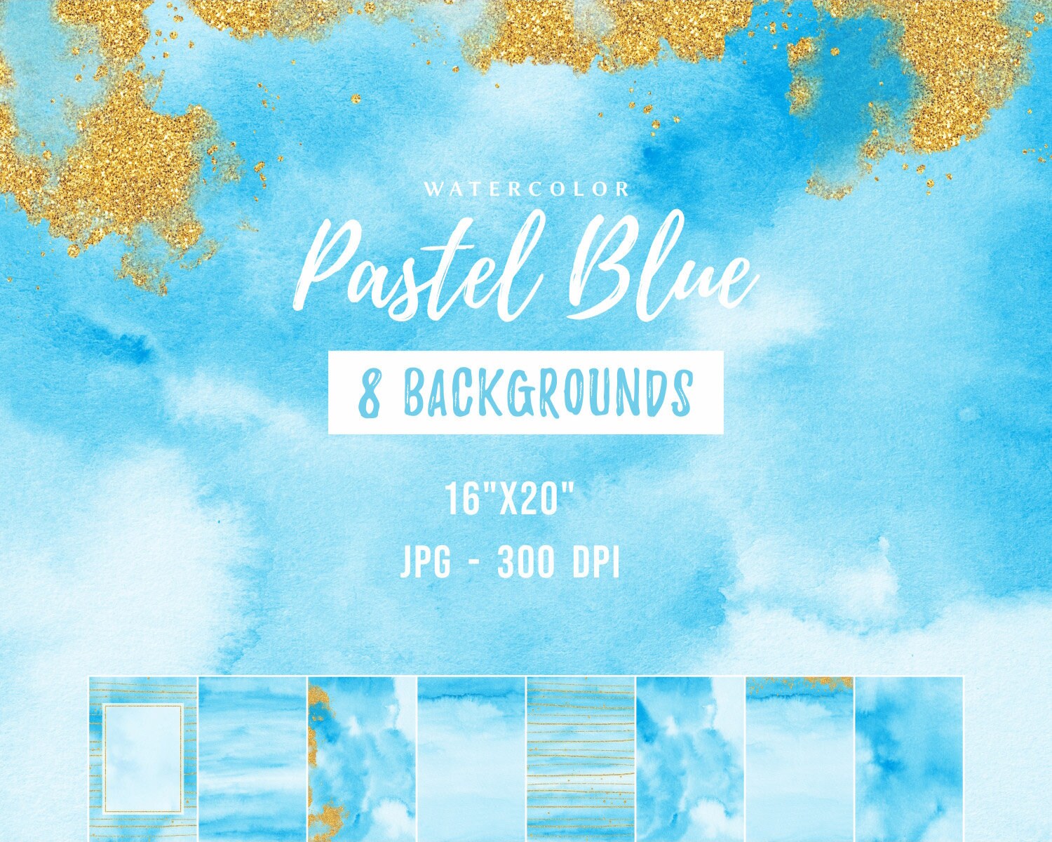 Embellishments Craft Supplies & Tools Blue Watercolour Texture Blue ...