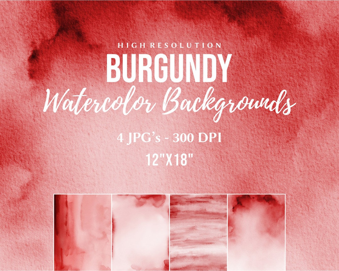 Burgundy Watercolor Digital Paper Free Commercial Use - Etsy